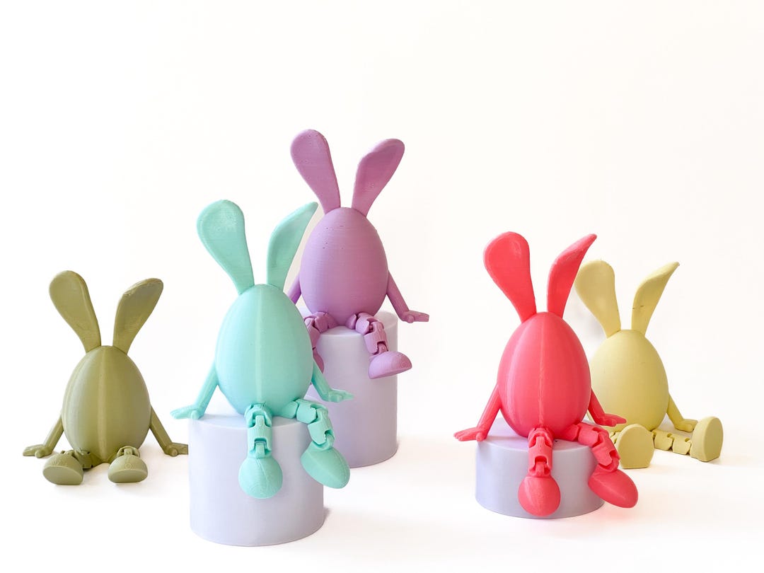 Easter Desk Decor Mini Bunny Egg Cute Easter Decor Articulated 3D ...