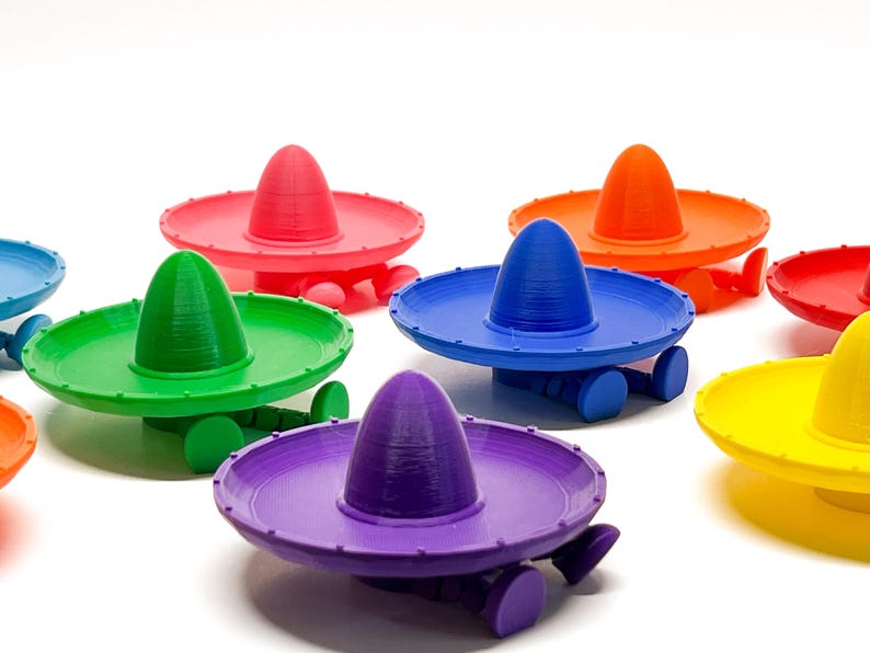 Fiesta Party Favor Articulated Sombrero Buddy Cute Mini 3D Printed ...