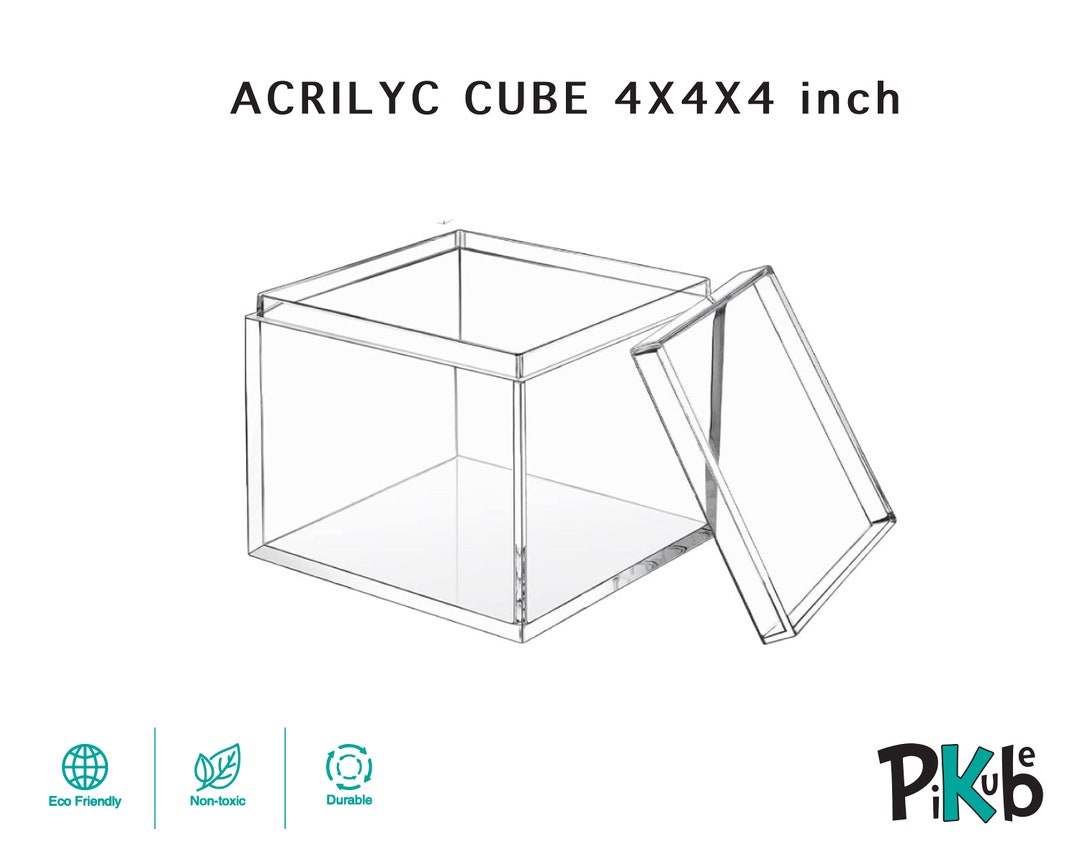 Acrylic Cube Organizer Small Container With Lid Clear Acrylic Plastic ...
