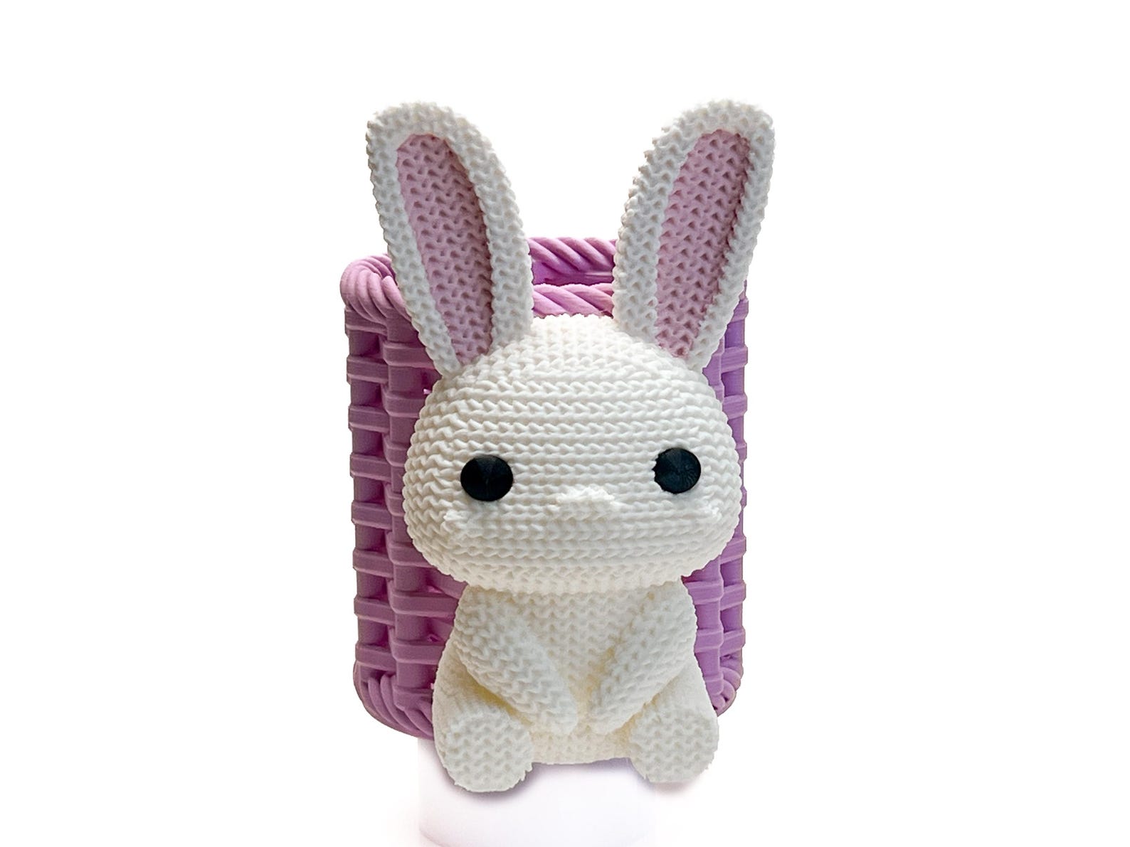 Kawaii Bunny Pen Holder Knitted Rabbit Desk Organizer Cute Aesthetic ...