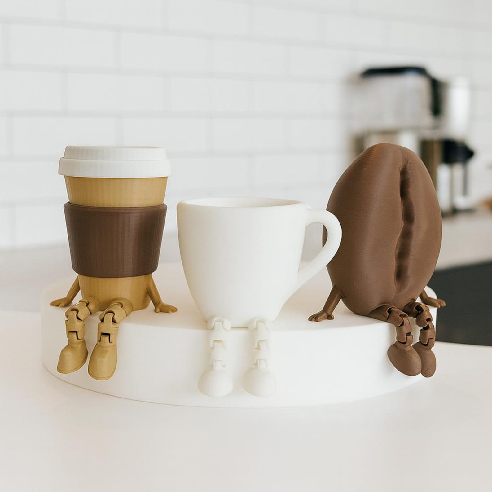 Coffee Lover Articulated Buddy, 3D Printed Coffee Decor, Cute Desk ...