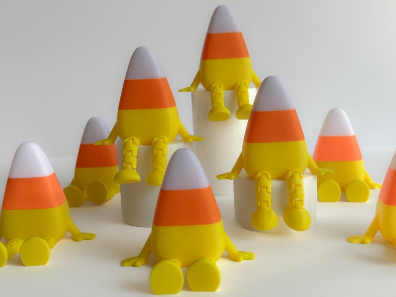 Candy Corn Articulated Figure, 3D Printed Halloween Desk Decor, Cute ...