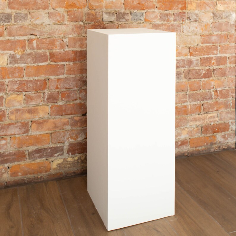 White Wooden Display Plinth: Art Pedestal, Retail Photography Prop ...