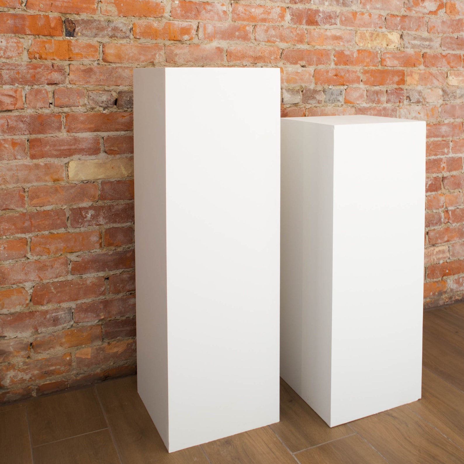 White Wooden Display Plinth: Art Pedestal, Retail Showcase (18"x18" Top ...
