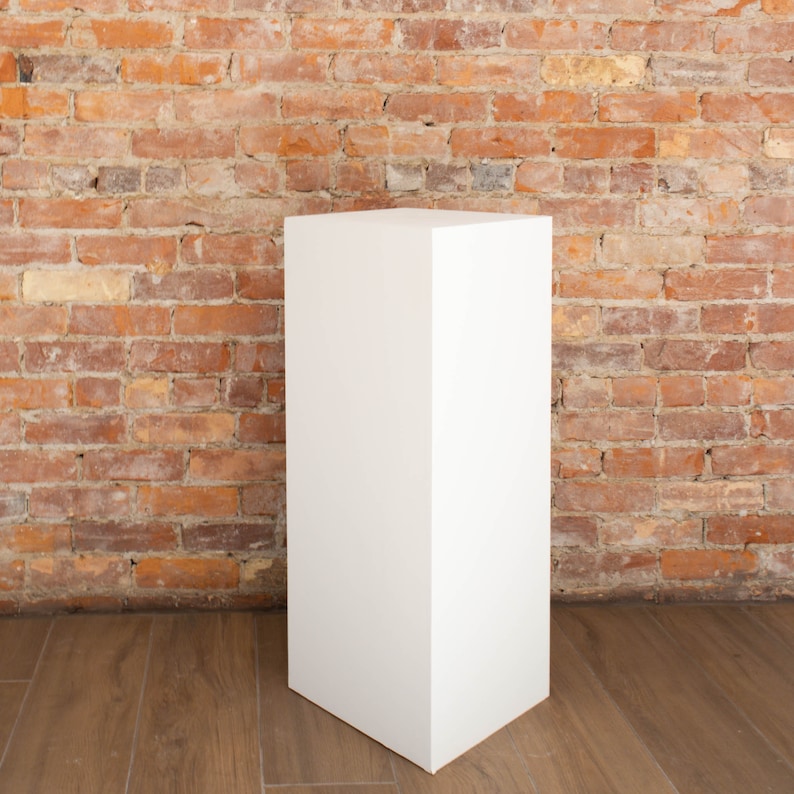 White Wooden Display Plinth: Art Pedestal, Retail Photography Prop ...
