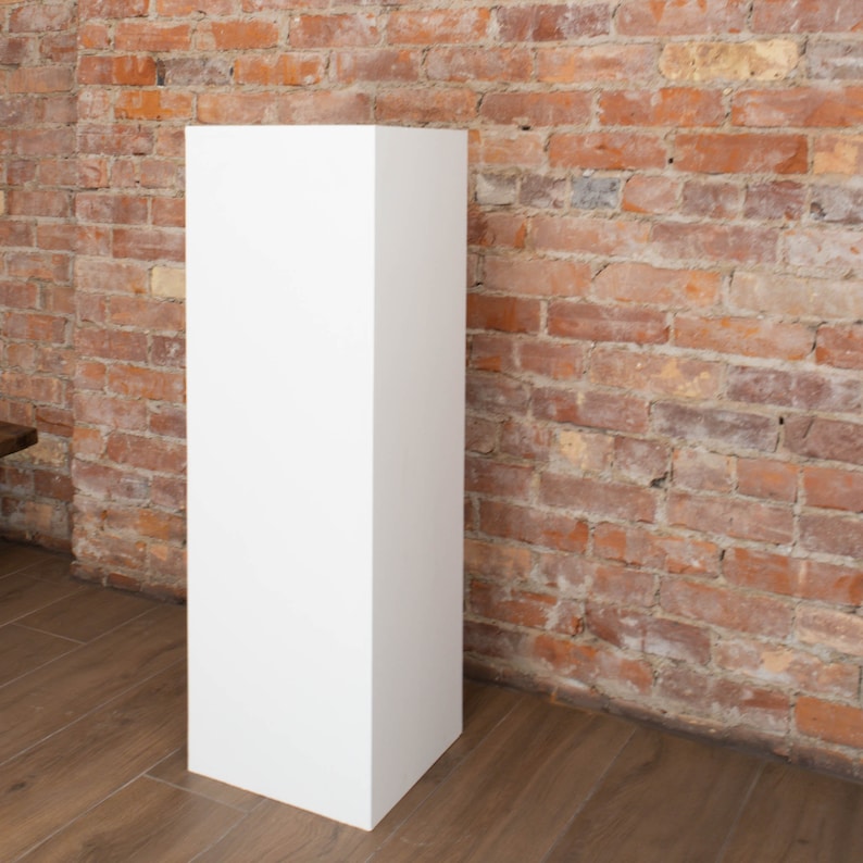 White Wooden Display Plinth: Art Pedestal, Retail Showcase (18"x18" Top ...