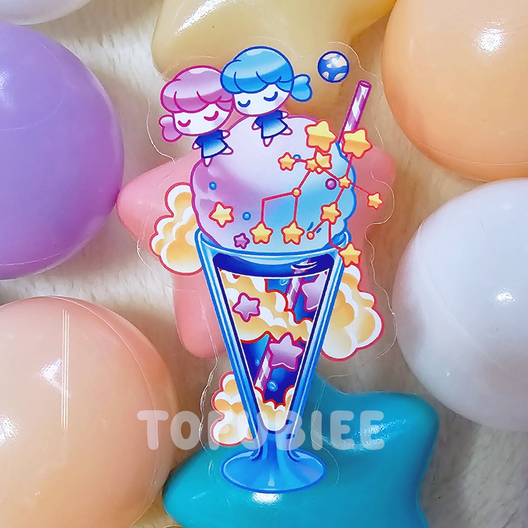 Gemini Cotton Candy Float Clear Sticker - Etsy