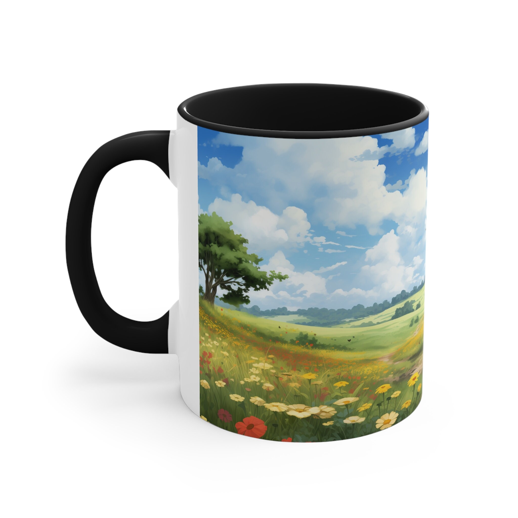 Japanese Scenery Style China Mug Accent 2-tone Color Mug - Etsy