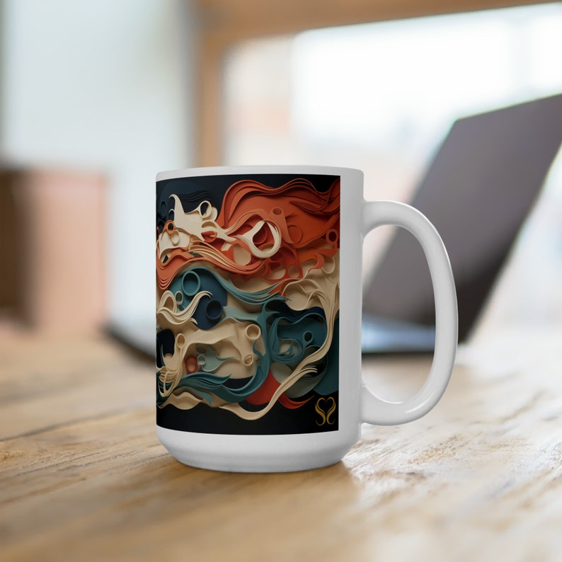 Abstract Art Ceramic Mug Gift for Tea and Coffee Lovers - Classic ...