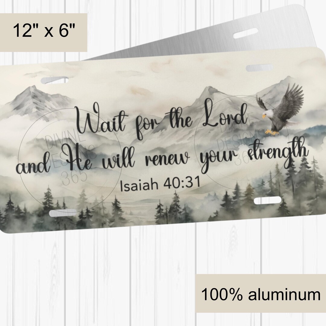 Christian Car License Plate, Bible Verse Front Vanity Tag, Isaiah 40:31 ...