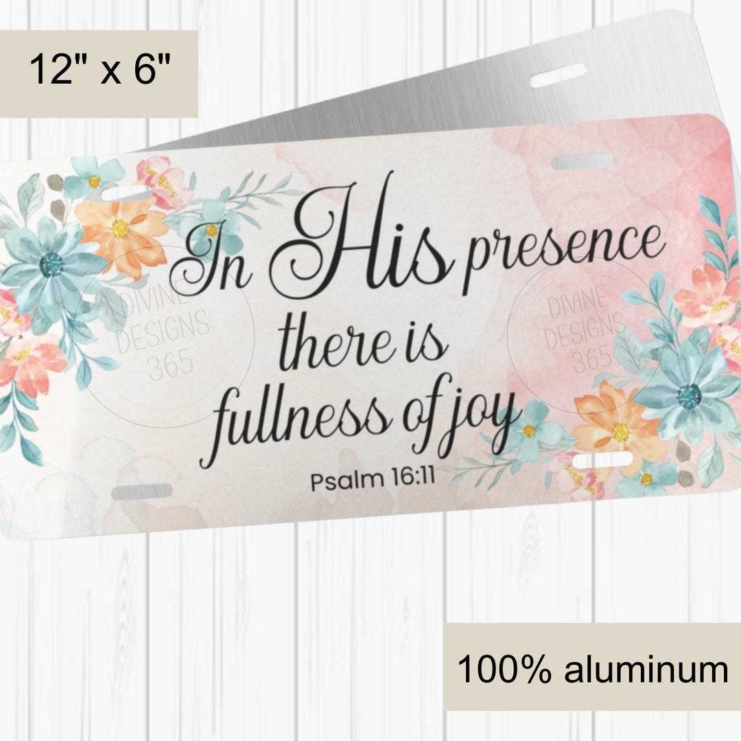 Christian Car Front License Plate, Bible Verse Vanity Tag, Religioius ...