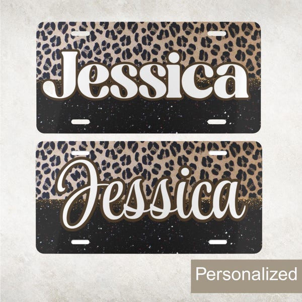 Leopard Custom Car Tag - Etsy UK