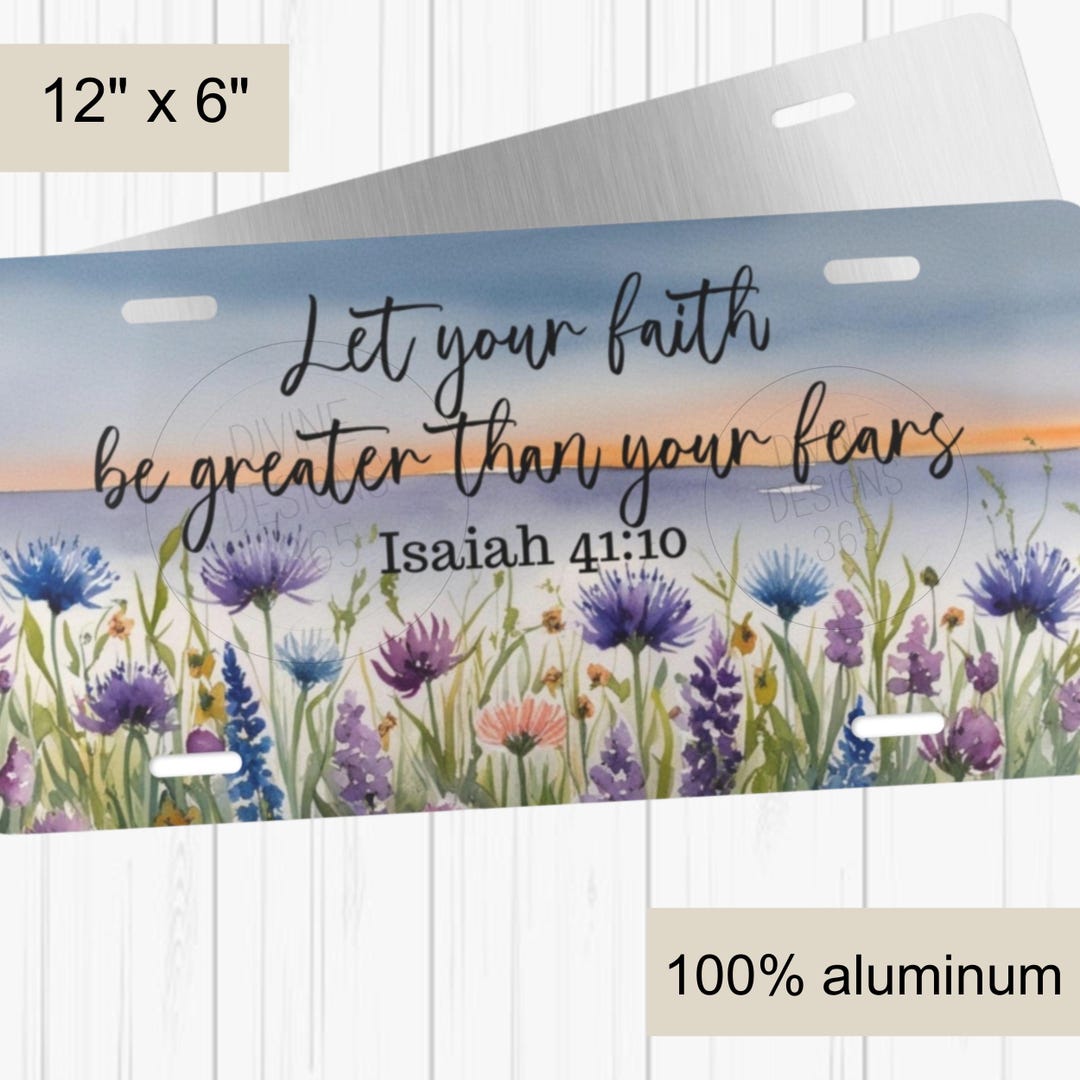 Christian Car Front License Plate, Bible Verse Car Tag, Let Your Faith ...