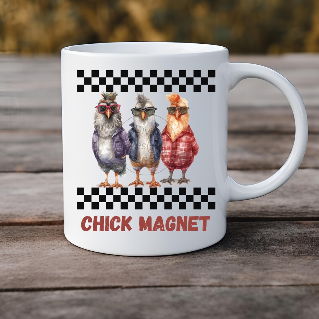 Funny Chicken Mug, Chick Magnet Coffee Cup, Retro Chicken, Funny ...