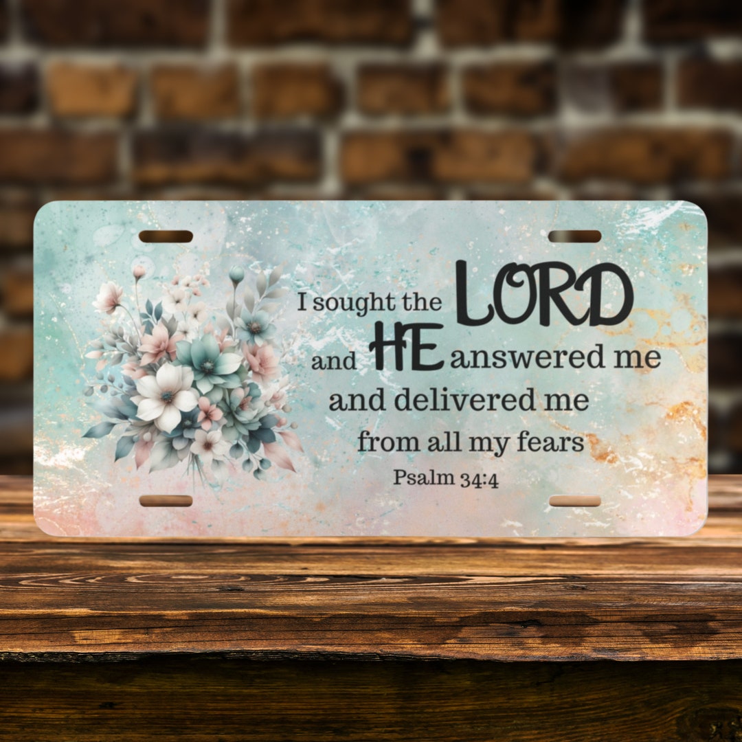 Christian License Plate, Bible Verse Car Tag, Christian Car Tag ...