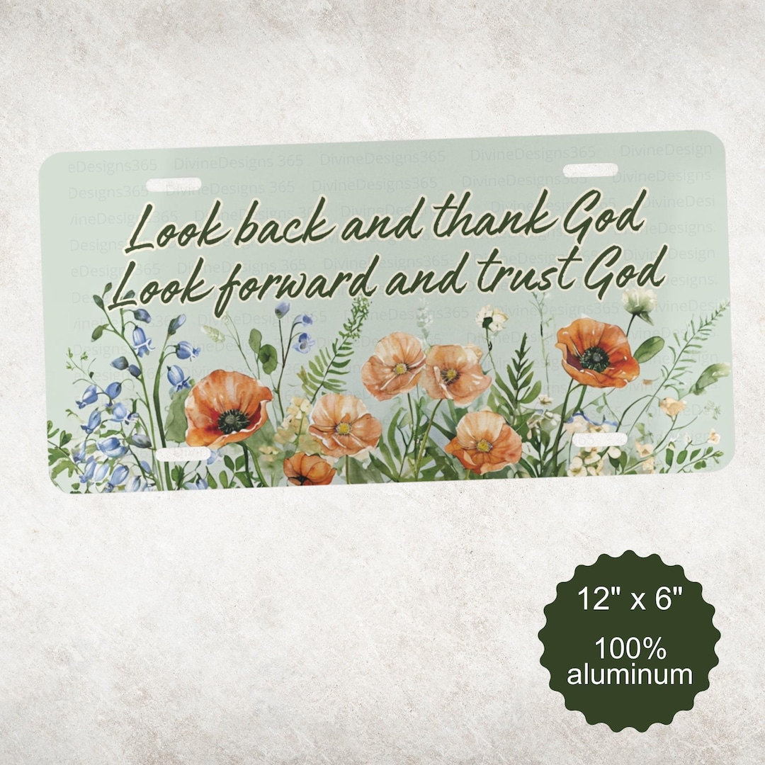 Christian Floral License Plate, Bible Verse Car Tag, Christian Faith ...
