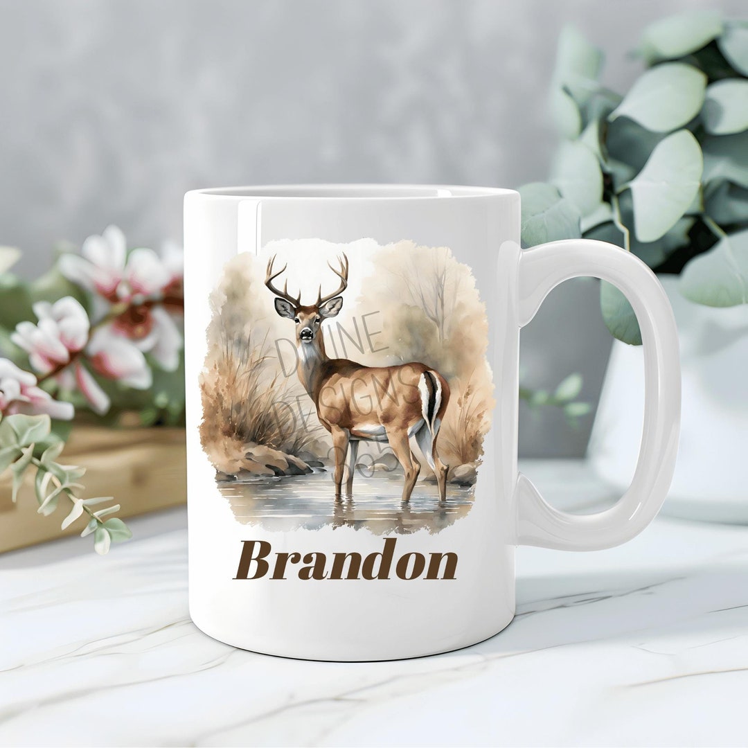 Personalized Whitetail Deer Mug, Hunting Gifts for Men, Custom Deer ...