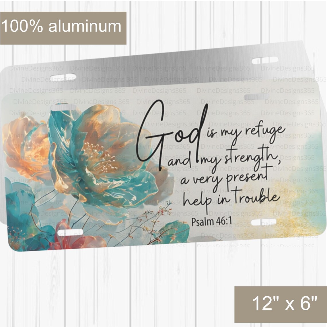 Christian Front License Plate, God is My Refuge and Strength Bible ...