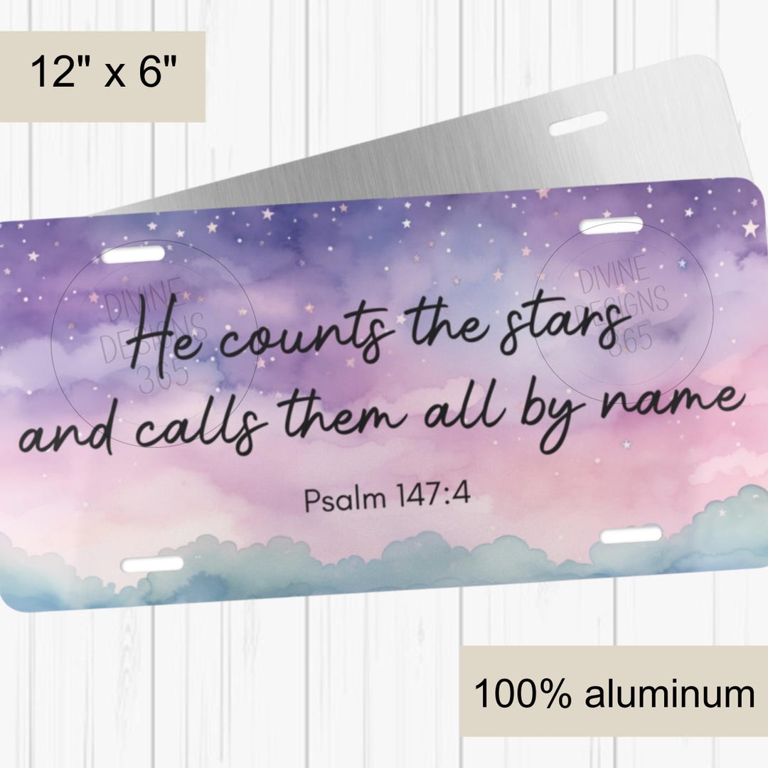 Christian Car Front License Plate, Bible Verse Vanity Tag, Religious ...