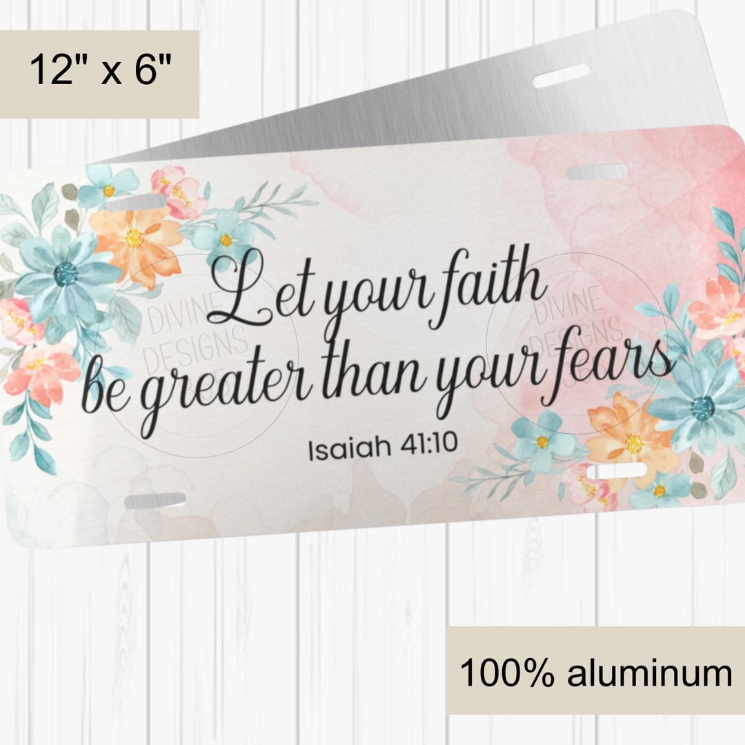 Christian Front License Plate, Bible Verse Car Tag Vanity Plate, Let ...