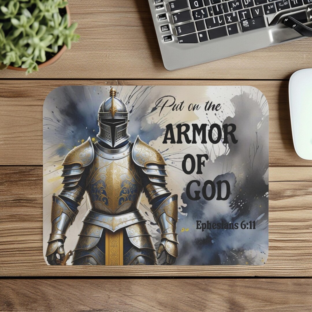 Christian Mouse Pad, Bible Verse Mousepad, Put on the Armor of God ...
