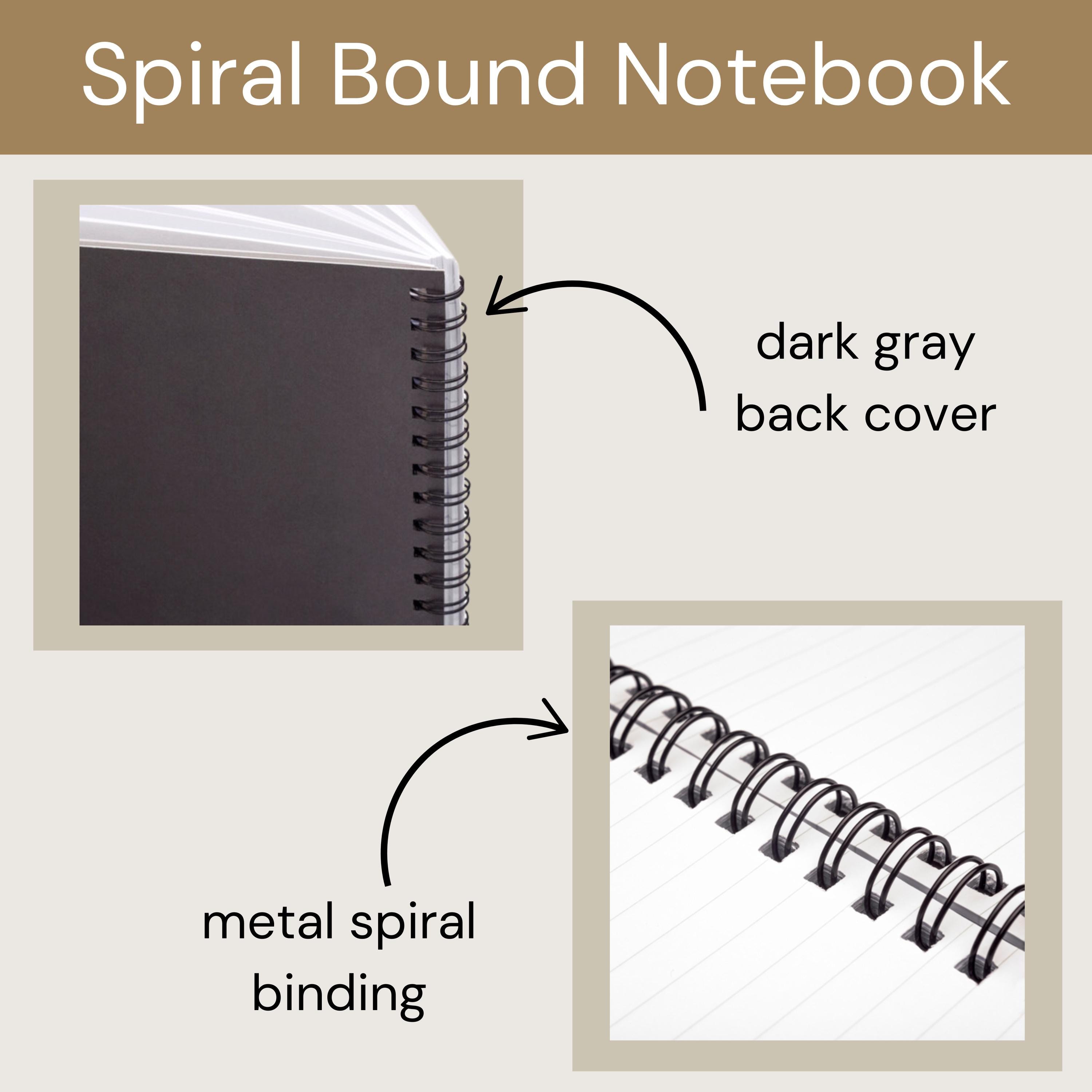 Personalized Floral Spiral Notebook, Rule Lined, Custom Name Beige ...