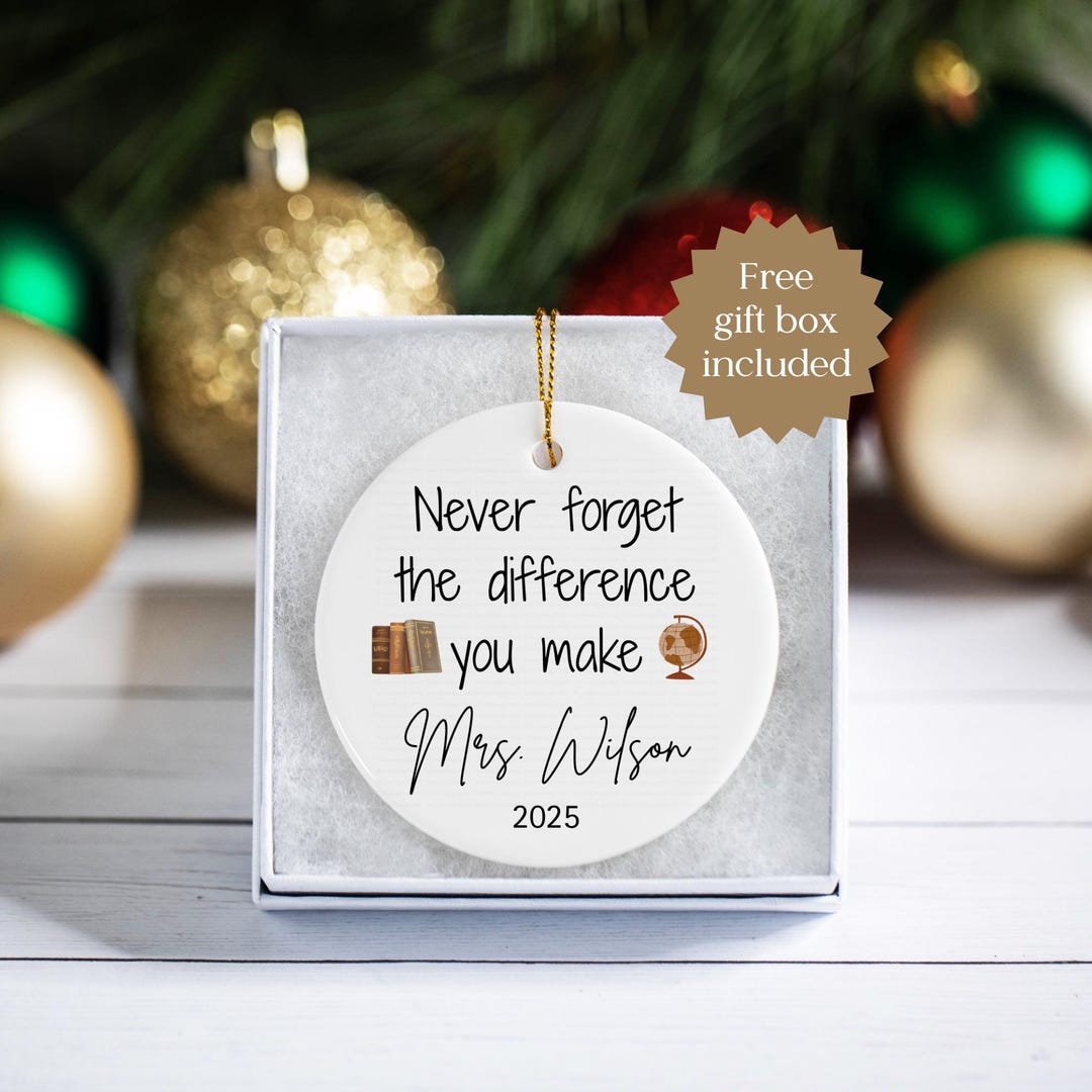 History Geography Teacher Keepsake Ornament, Personalized Teacher Gift ...