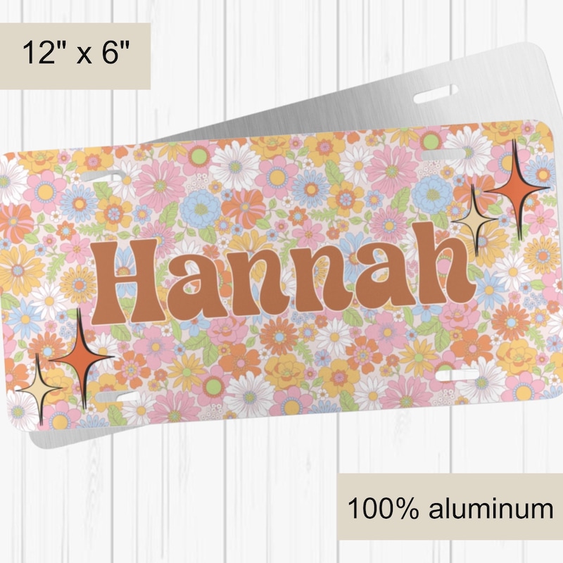 Floral License Plate - Etsy