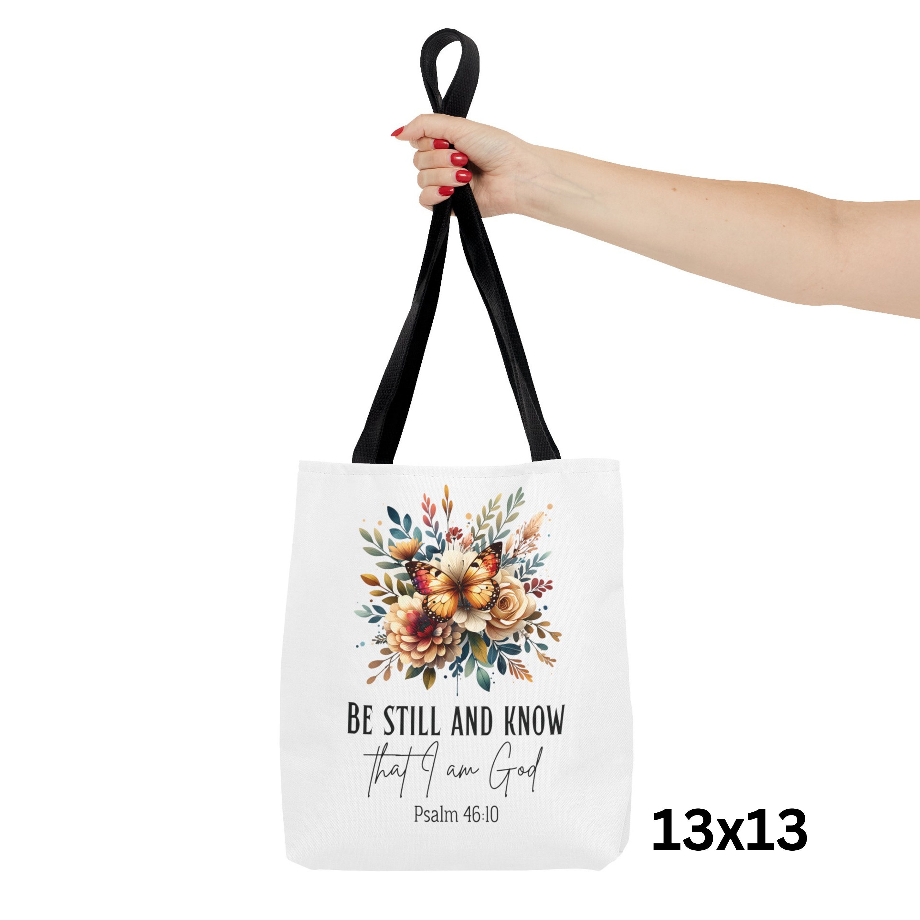 Christian Tote Bag, Be Still and Know, Psalm 46:10, Bible Verse Tote ...
