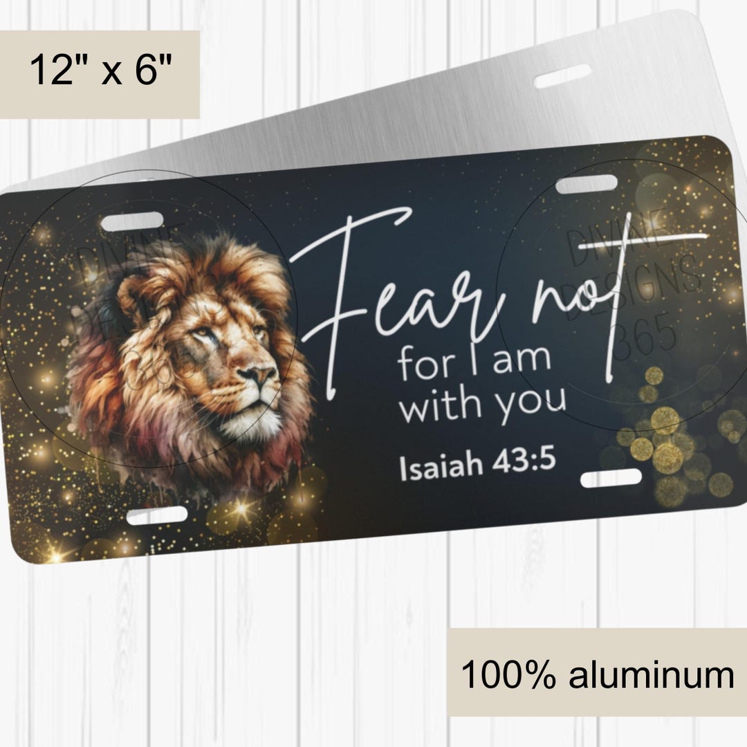 Christian Car Front License Plate, Bible Verse Vanity Plate, Isaiah 43: ...