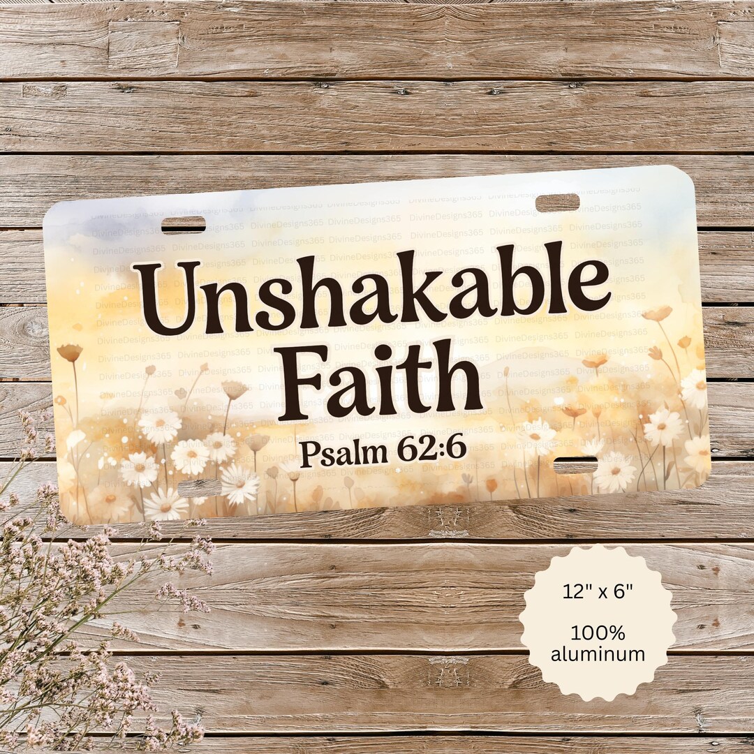 Christian Floral License Plate, Psalm 62:6 Bible Verse Car Tag - Etsy