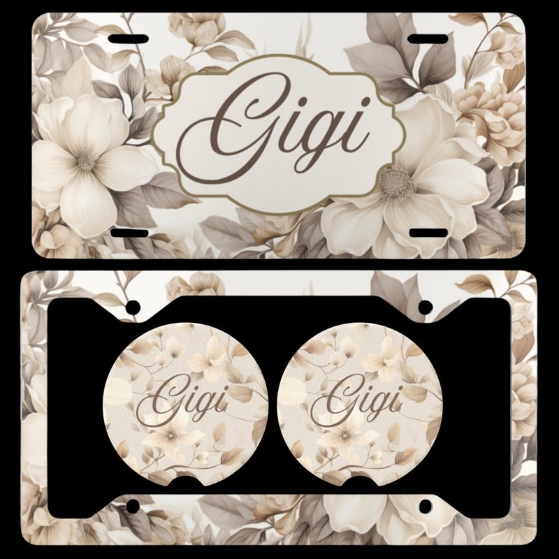 Floral License Plate - Etsy
