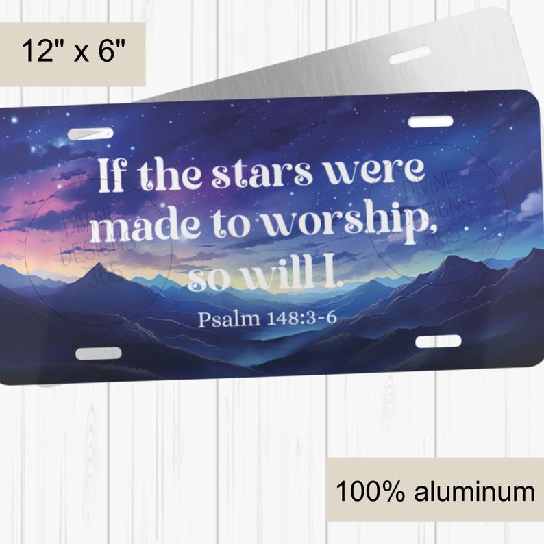 Christian Car Front License Plate, Bible Verse Vanity Tag, Christian ...