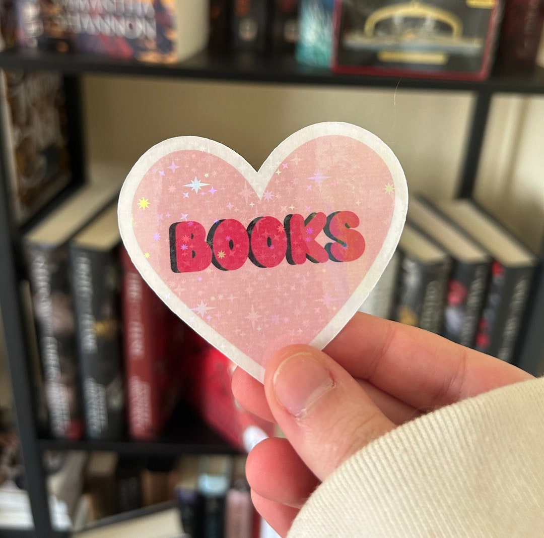 Holographic Glossy book Heart Sticker Book Heart Kindle Sticker ...
