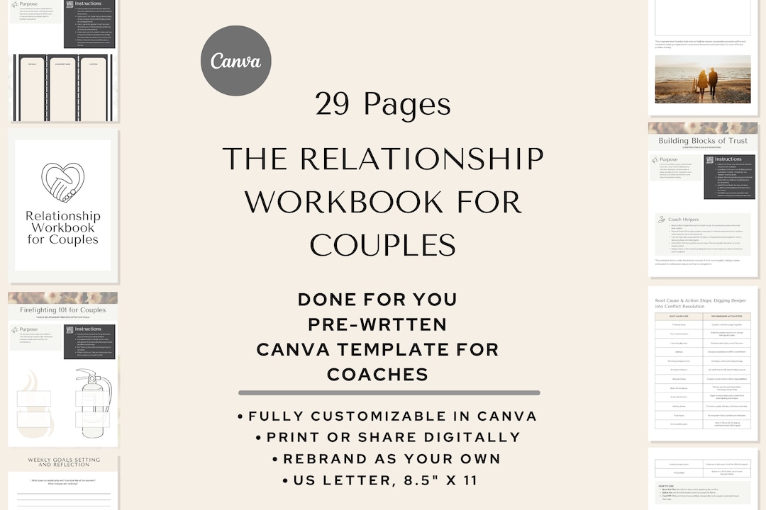 Couples Workbooks Worksheets Marriage Counseling Therapy Tools Handouts ...