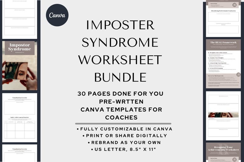 Impostor Syndrome Workbook | Coaching Worksheet for Self-doubt and ...