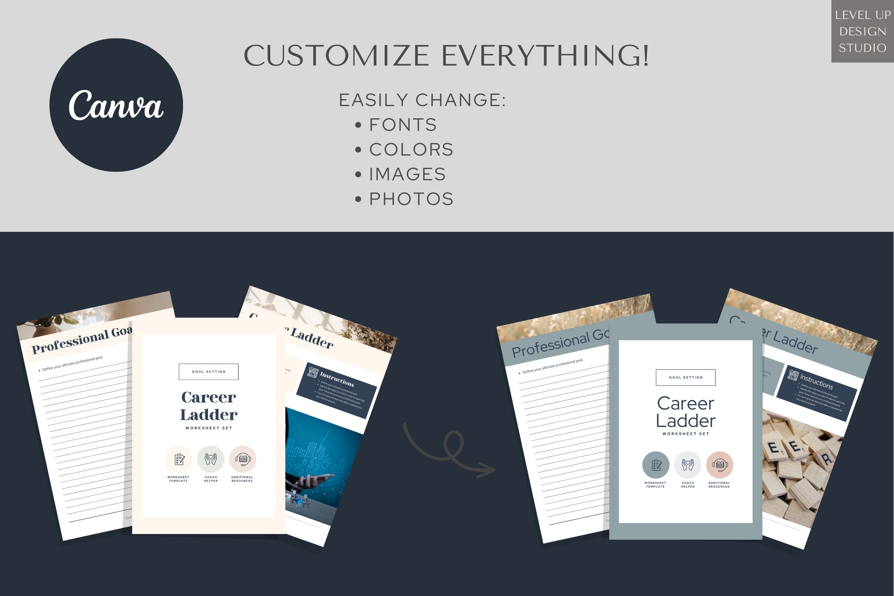 Career Ladder Worksheet: Coaching Tools Canva Template (PDF Download ...