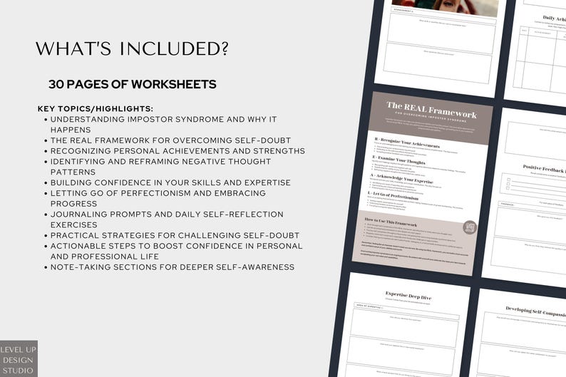 Impostor Syndrome Workbook | Coaching Worksheet for Self-doubt and ...