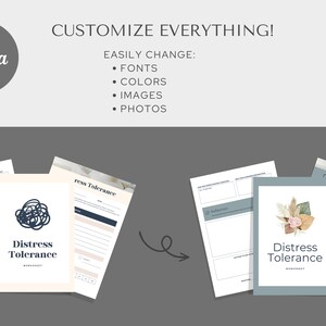 Distress Tolerance Coaching Canva Template Workbook Coaching Worksheet ...