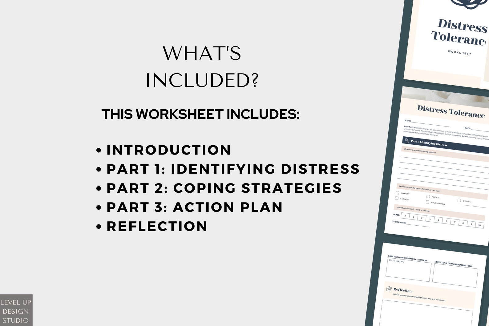 Distress Tolerance Worksheet: Customizable Canva Template (digital ...