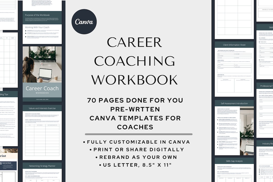 Career Coaching Workbook: Canva Template for Coaches (PDF Download) - Etsy