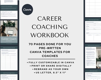 Work Life Balance Career Coach Workbook Handouts Coaching Planner Life ...