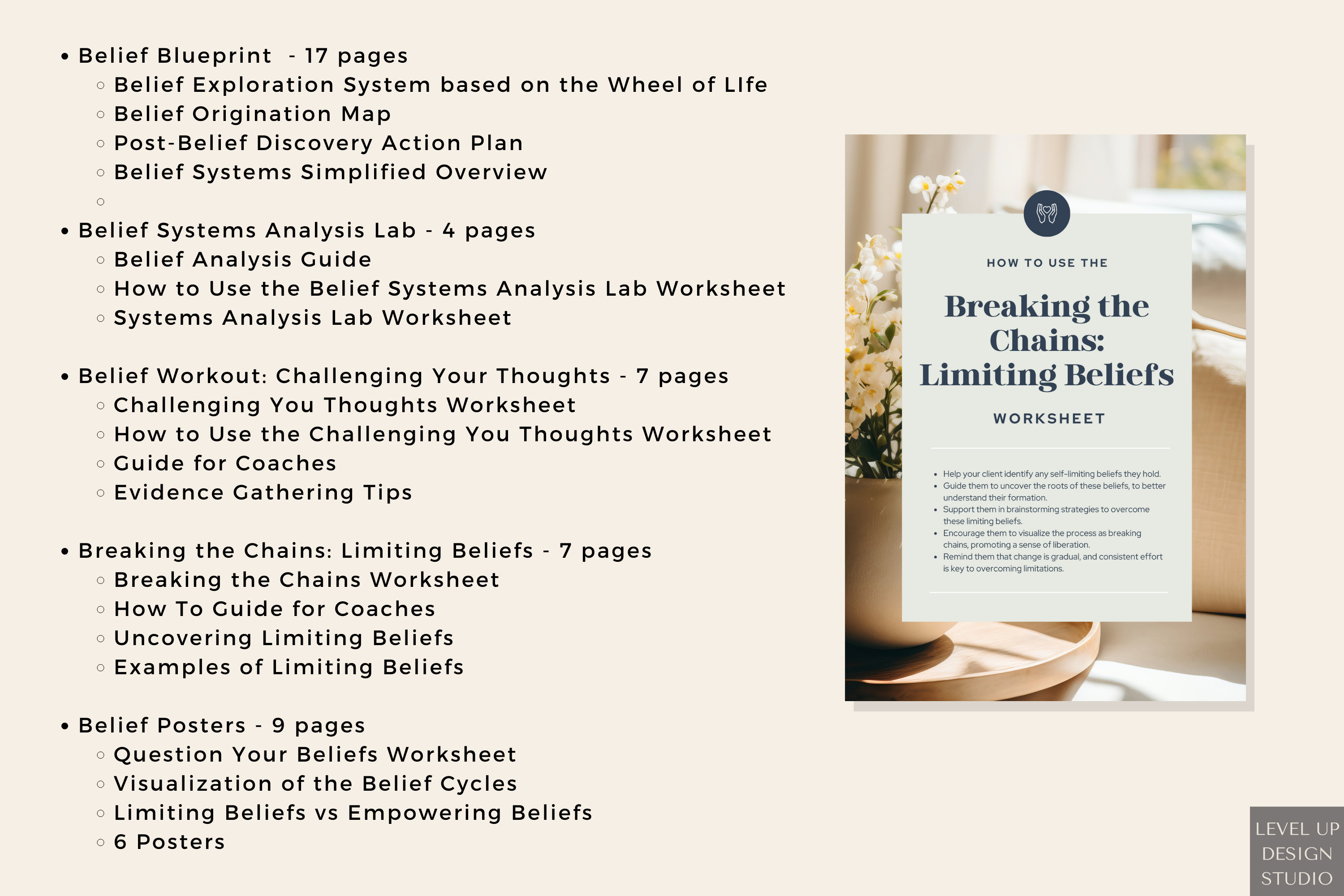 Belief Systems Canva Template Bundle: Coaching Worksheets (commercial ...