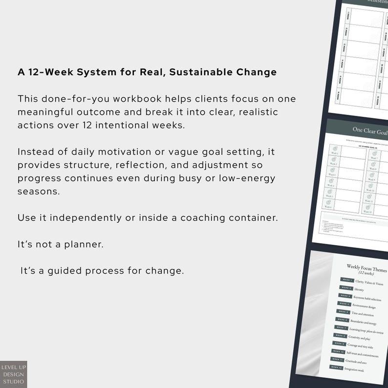 12-week Transformation Workbook for Coaches | Done-for-you Canva ...