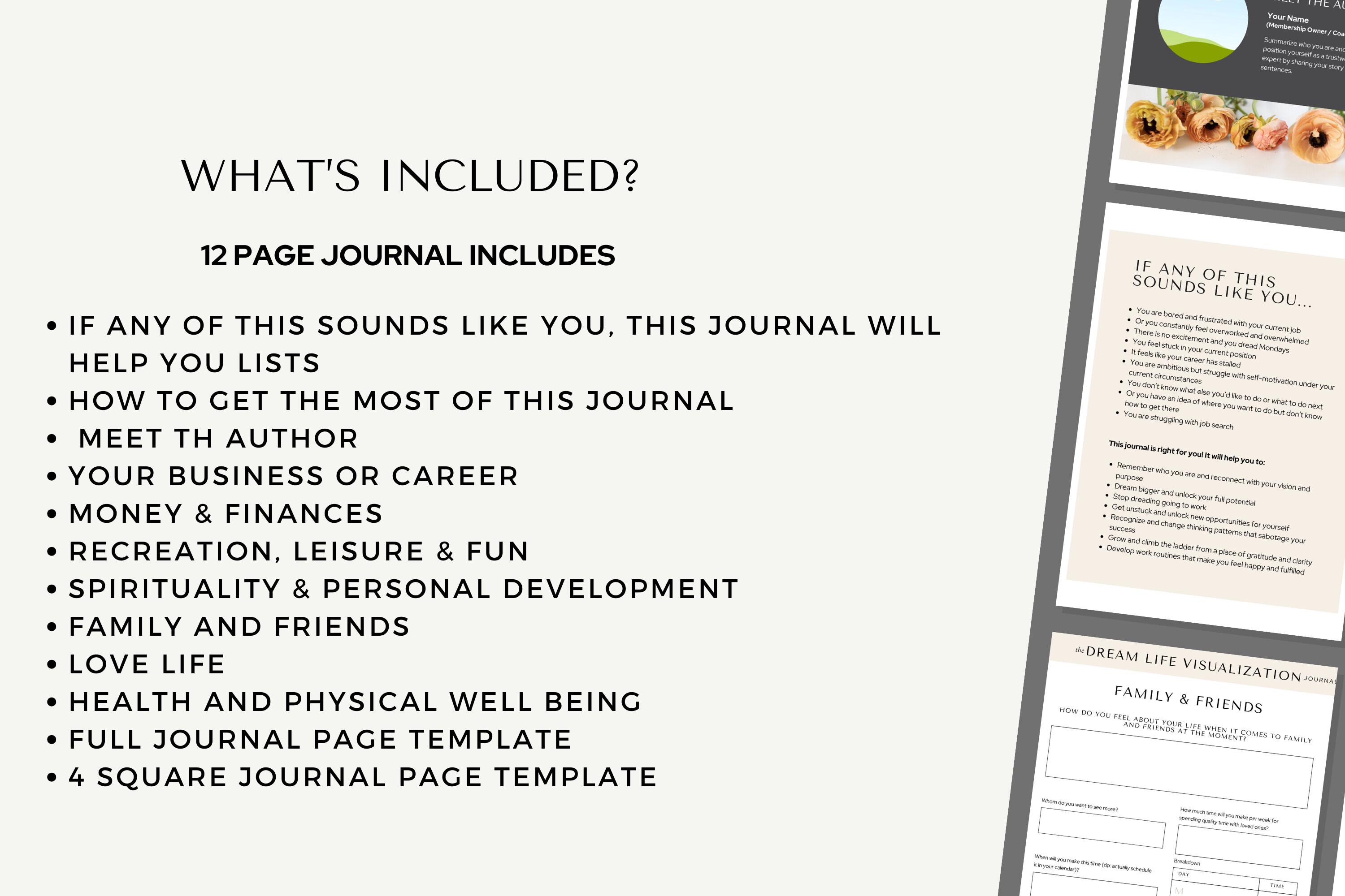 Dream Life Visualization Journal Coaching Canva Template Shadow Self ...