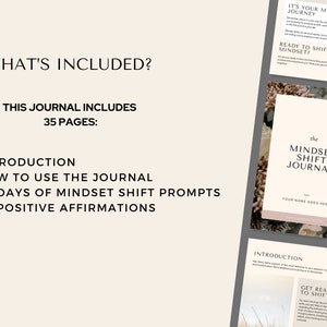 Mindset Shift Journal: 30-day Prompts, Canva Template (PDF Download) - Etsy