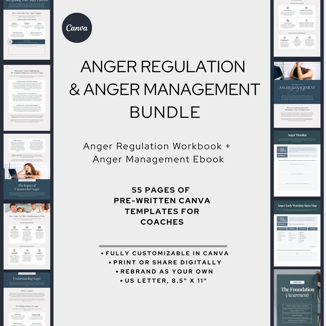 Anger Regulation Workbook + Anger Management Ebook for Coaches | Done ...