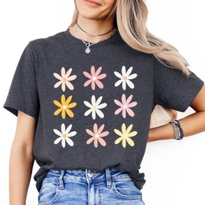 Flower Shirt, Gift for Her, Flower Shirt Aesthetic, Floral Graphic Tee ...
