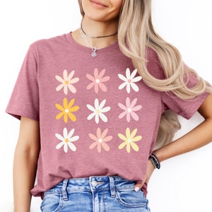 Flower Shirt, Gift for Her, Flower Shirt Aesthetic, Floral Graphic Tee ...