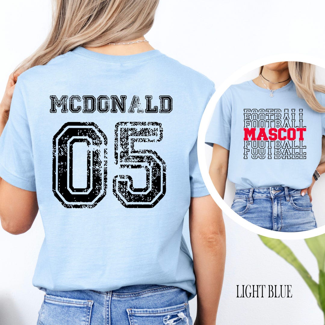 Team Mascot Shirt | Custom Football Shirt for School Spirit ...